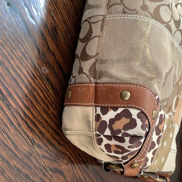 Coach | Bags | Coach Signature Animal Print Patchwork Carly Bag | Poshmark
